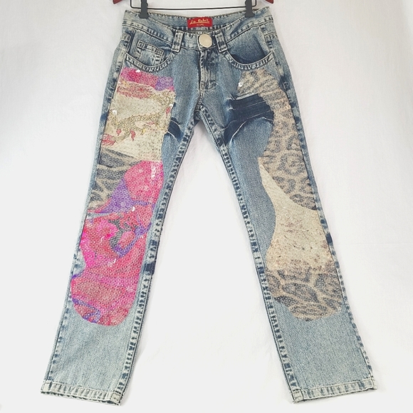 Lia Robello | Jeans | Lia Rabello Womens Size 42med Sequined Denim ...